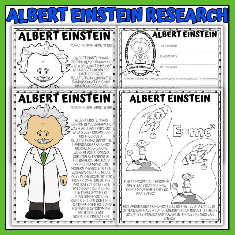 Albert Einstein Worksheet | Biography, Coloring Page & Activities