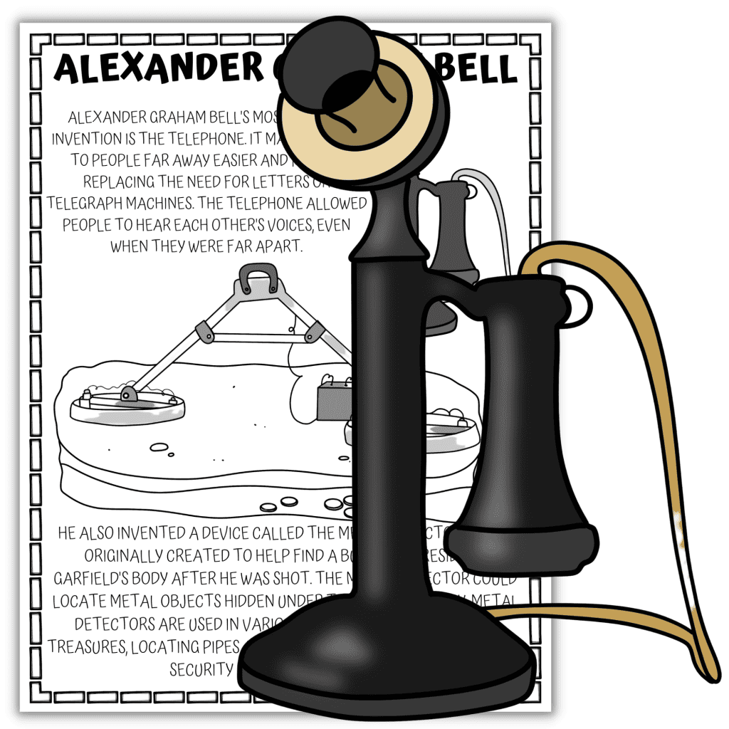 Alexander Graham Bell Coloring Pages & Worksheets (Inventions for Kids)