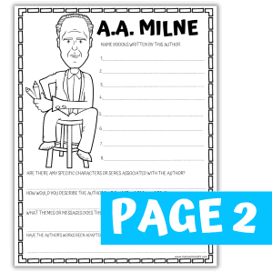 Children’s Author Worksheets – Learn About 21 Famous Writers