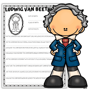 Music Composer Research Project – 36 Famous Composers Printable