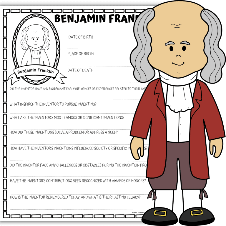 Benjamin Franklin Worksheets – Printable Unit Study for Kids