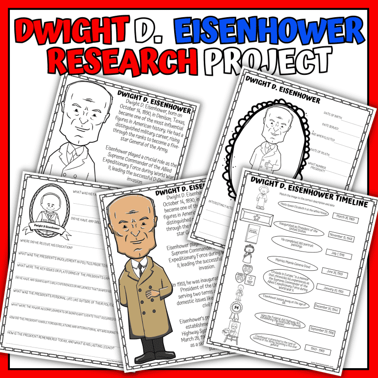 Dwight D Eisenhower Worksheets – Printable Unit Study for Kids