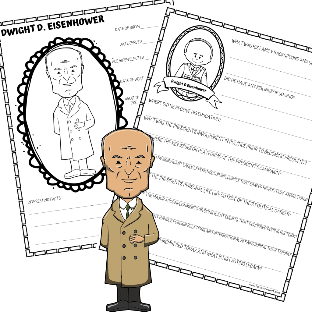Dwight D Eisenhower Worksheets – Printable Unit Study for Kids