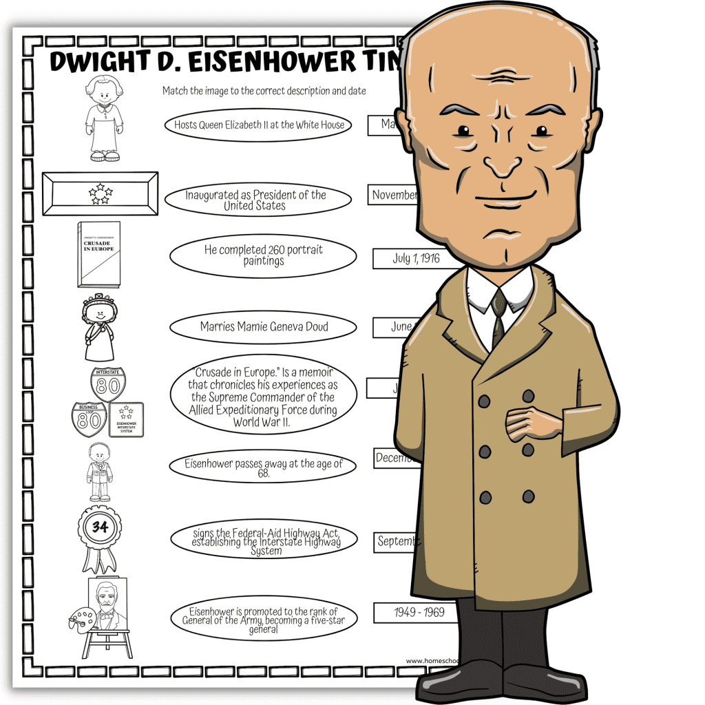 Dwight D Eisenhower Worksheets – Printable Unit Study for Kids