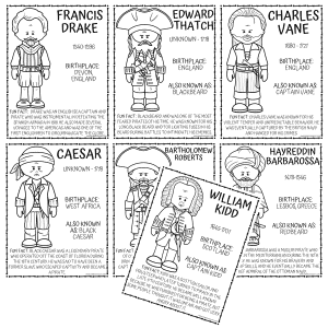 Famous Pirate Coloring Pages for Kids