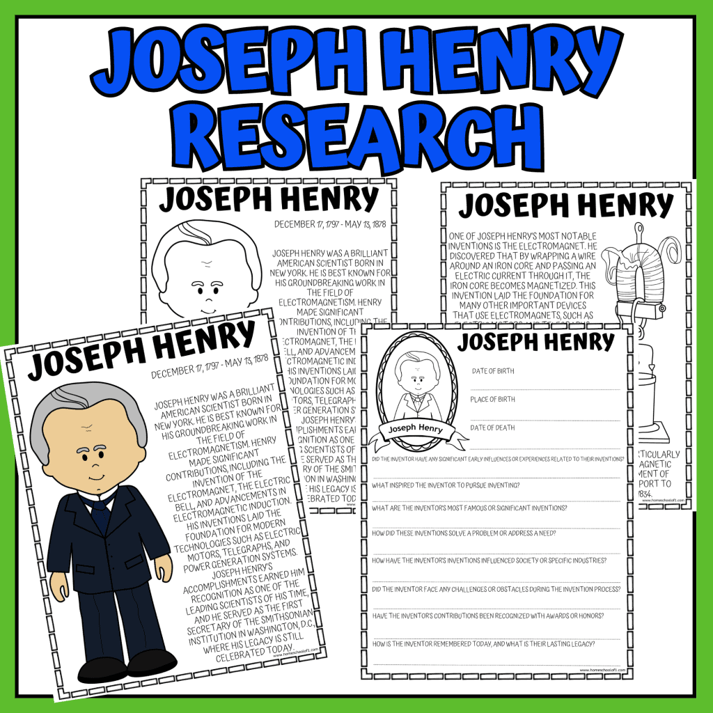 Joseph Henry Worksheet for Kids