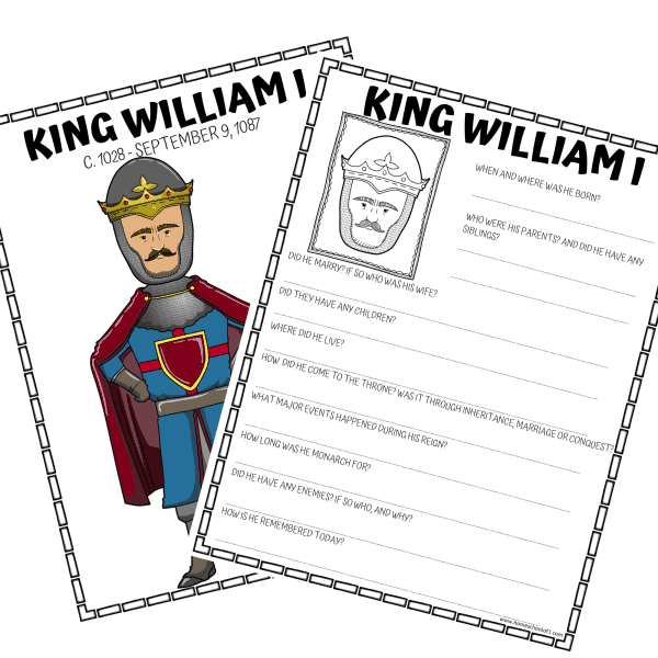 (William the Conqueror Poster & Research Worksheet