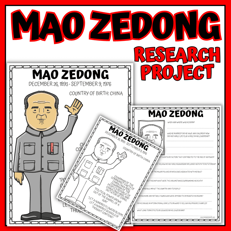 Mao Zedong Worksheets and Research Project