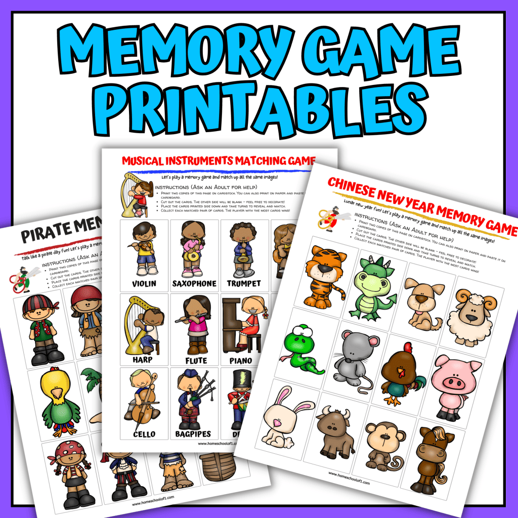 Printable Memory Games Bundle