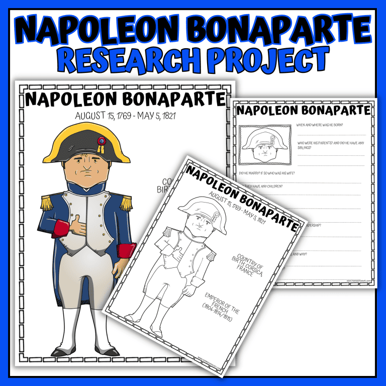Napoleon Bonaparte Worksheet for Kids