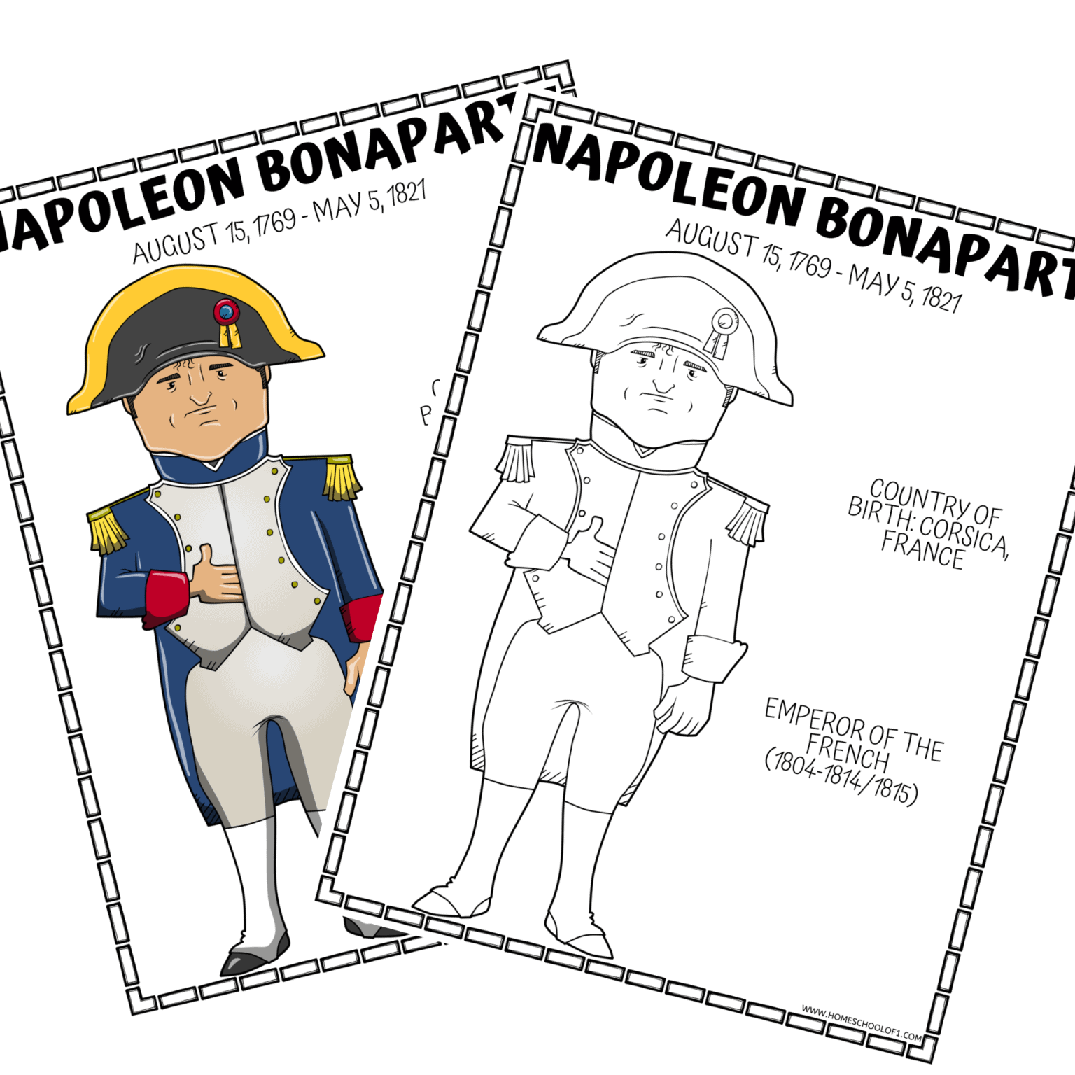 Napoleon Bonaparte Worksheet for Kids