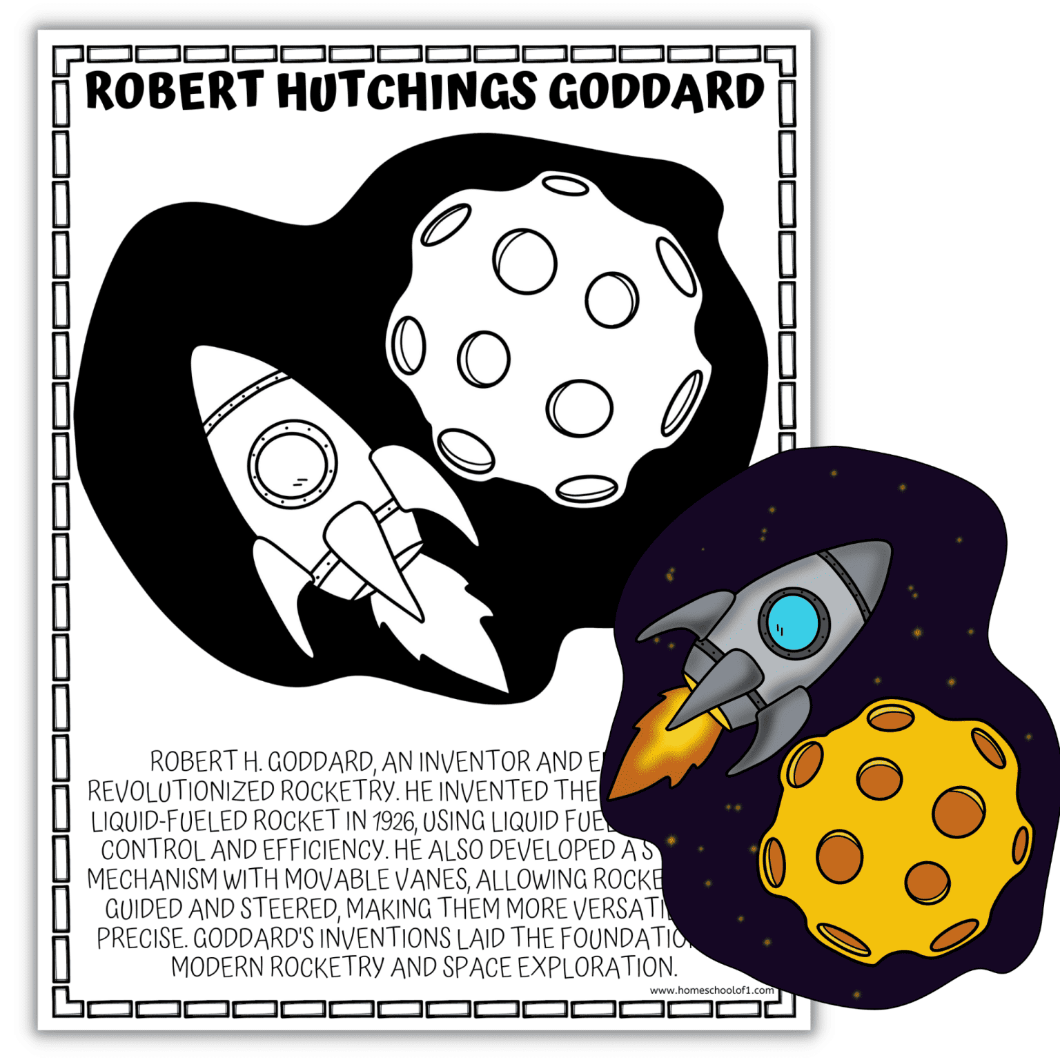 Robert H. Goddard Worksheets & Research (Rocket Scientist)