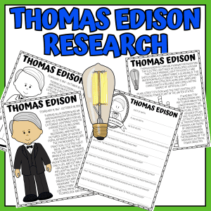 Thomas Edison Worksheet