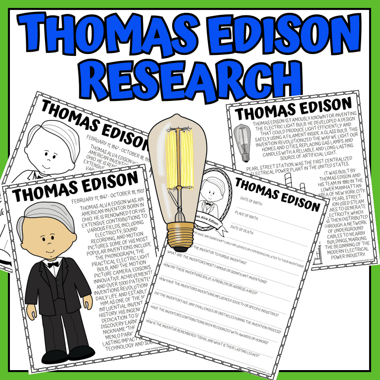 Thomas Edison Worksheet