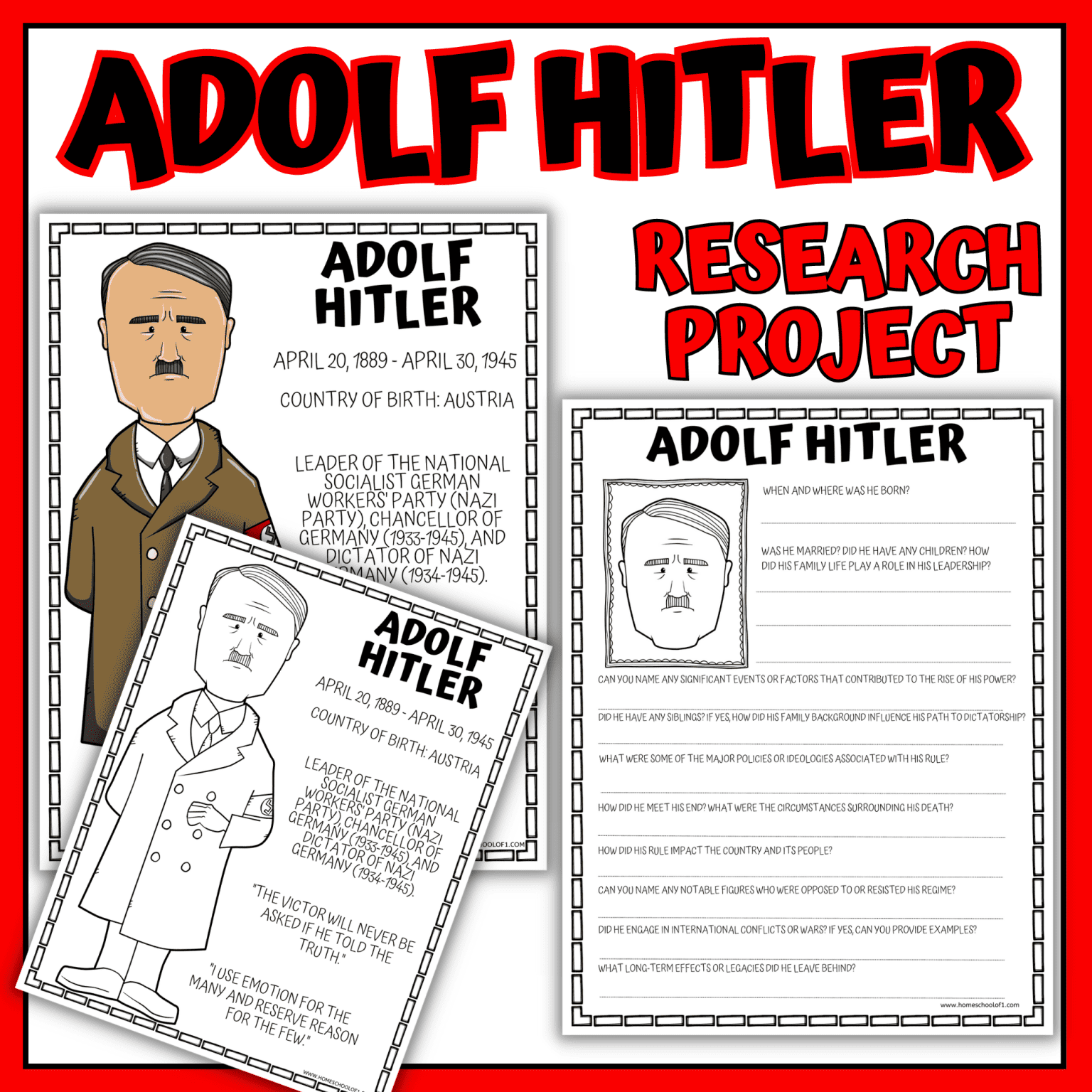 Joseph Stalin Worksheet and Research Project for Students