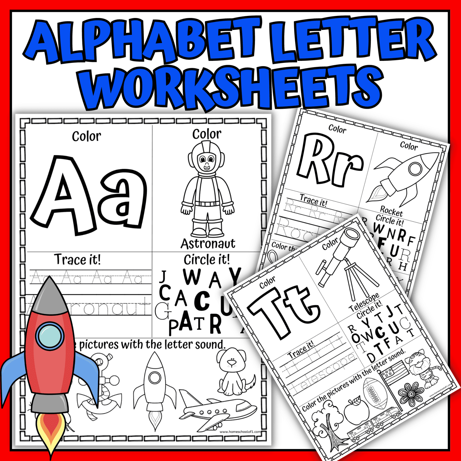 Space Alphabet Worksheets – Letter Practice with a Space Theme