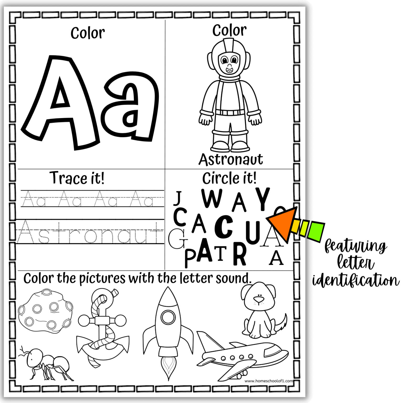 Space Alphabet Worksheets – Letter Practice with a Space Theme