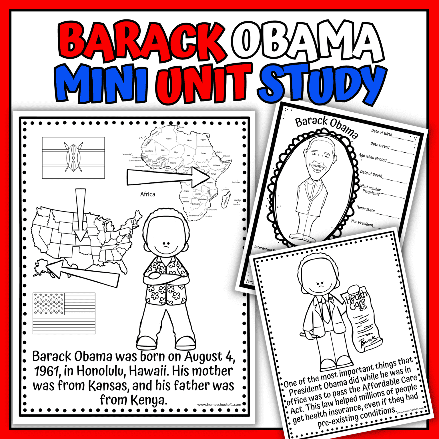 Barack Obama Coloring Pages – Printable Worksheets for Kids