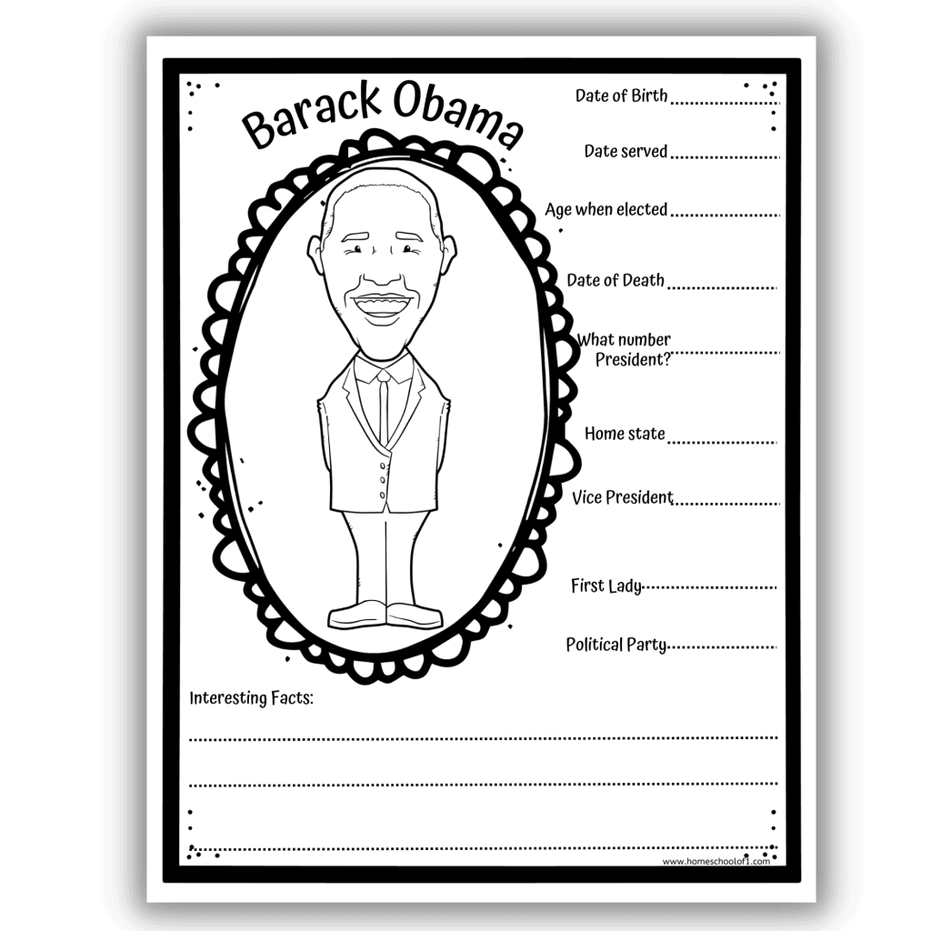 Barack Obama Coloring Pages – Printable Worksheets for Kids