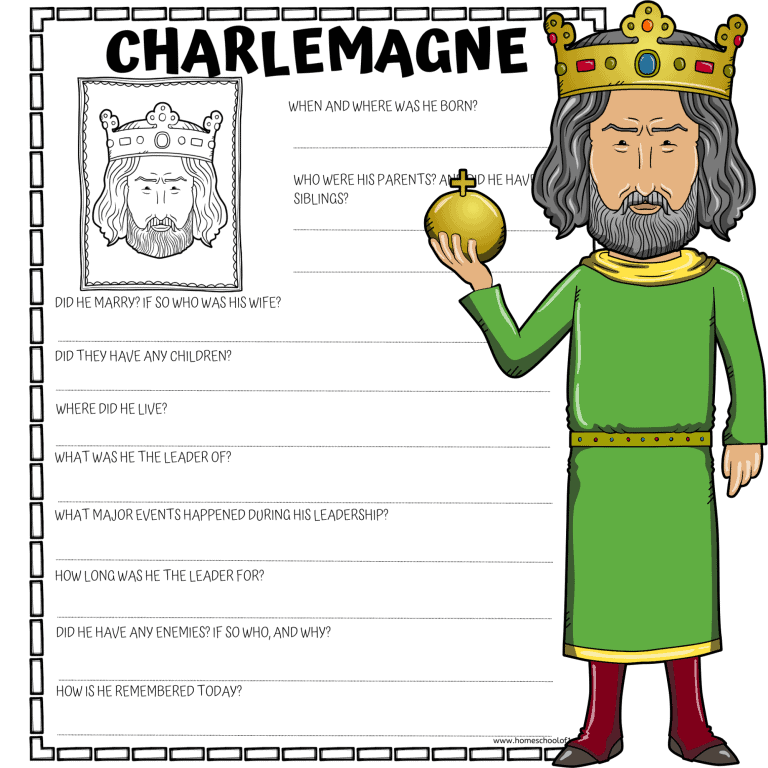 Charlemagne Worksheets and Research Project