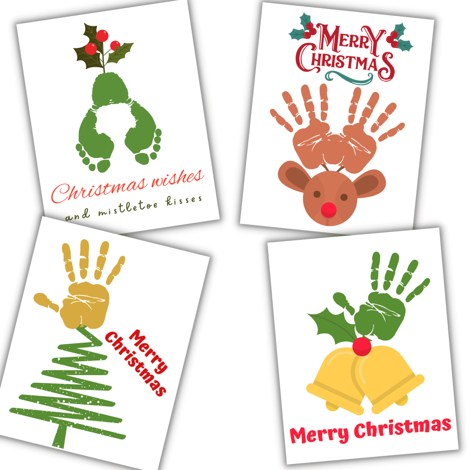 Christmas Handprint Templates – Printable Holiday Crafts for Kids