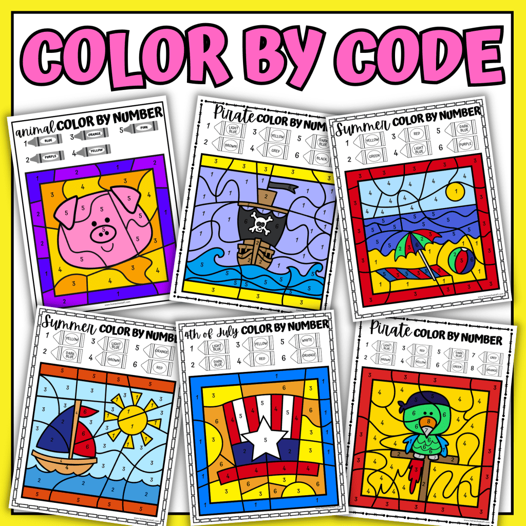 Color by Number Worksheets Bundle – 316 Printable Pages for Kids