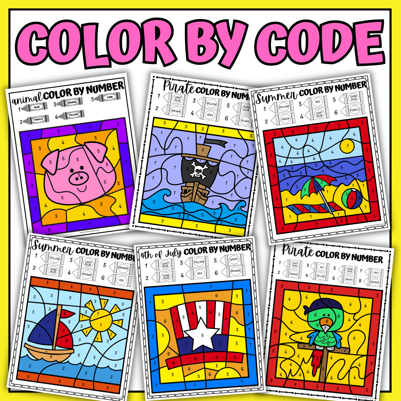 Color by Number Worksheets – 316 Printable Pages for Kids