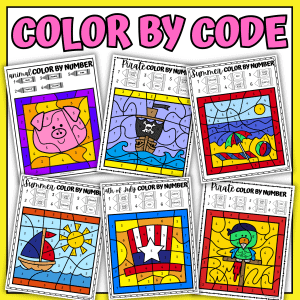 316 Printable Color by Number Worksheets for Kids
