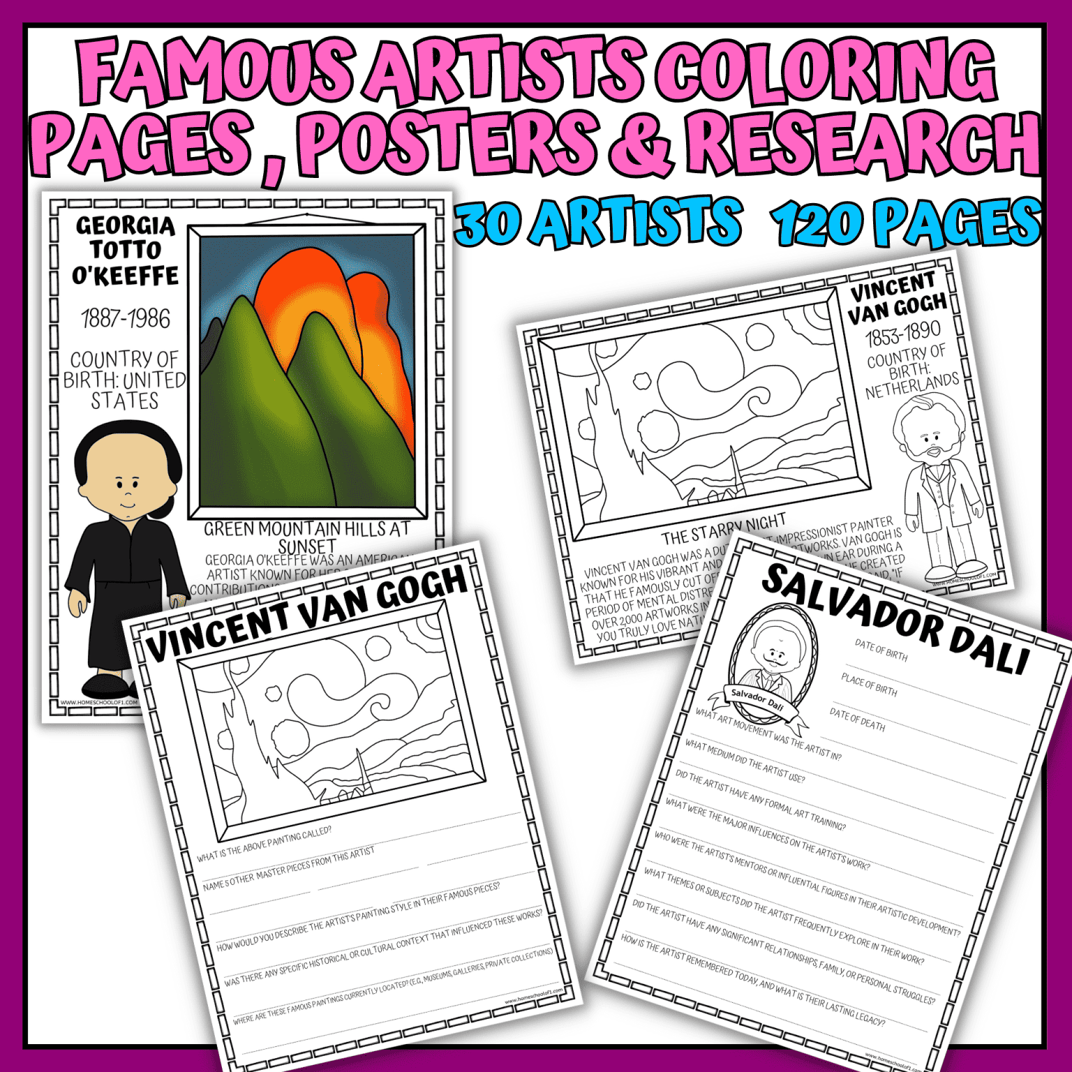 Famous Artists Coloring Pages