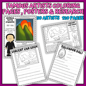 Famous Artist Worksheets for Art History Lessons