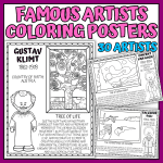 Famous Artists Coloring Pages (Art History Worksheets for Kids)