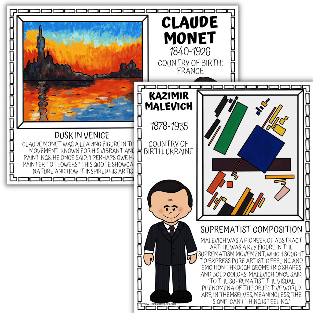 Famous Artists Posters for Kids