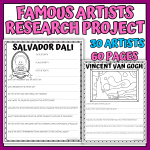 Famous Artist Research Worksheets – Printable of 30 Iconic Artists