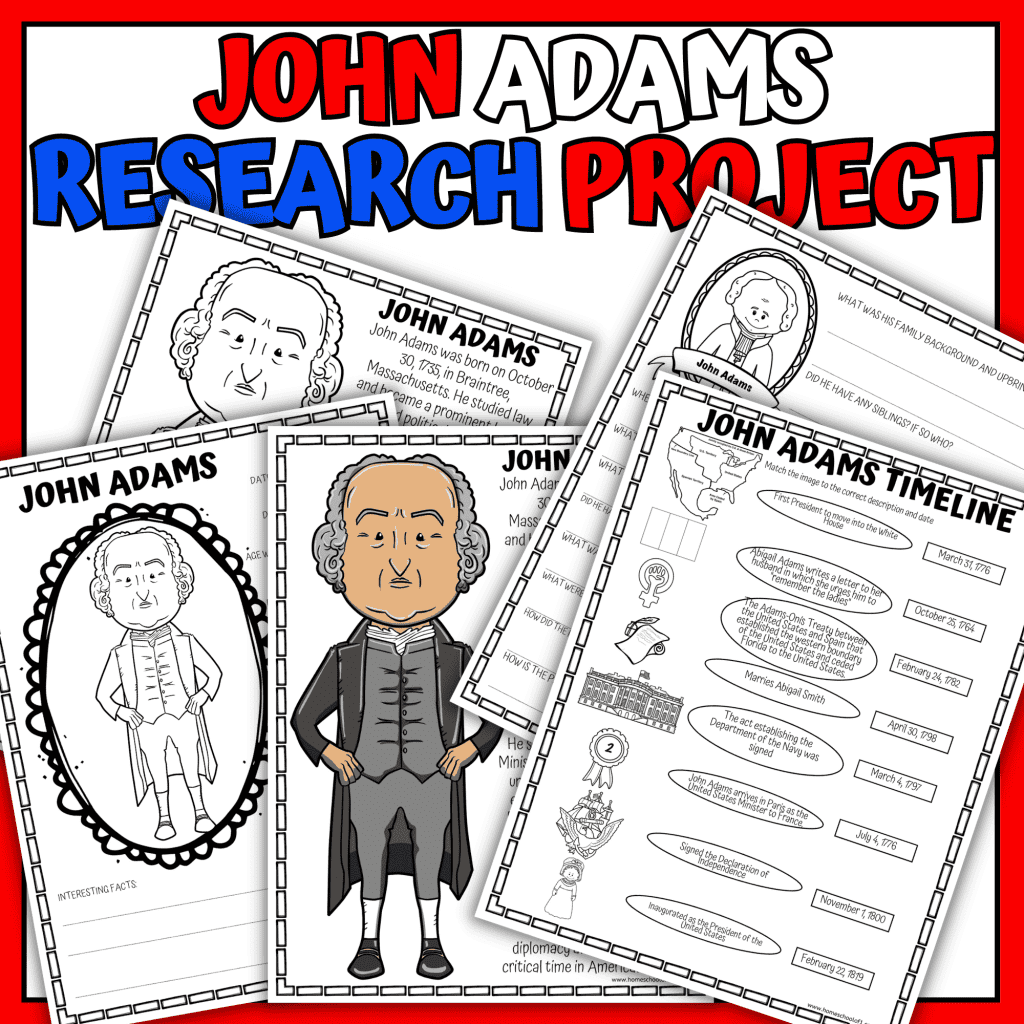 John Adams Worksheets – Printable Unit Study for Kids