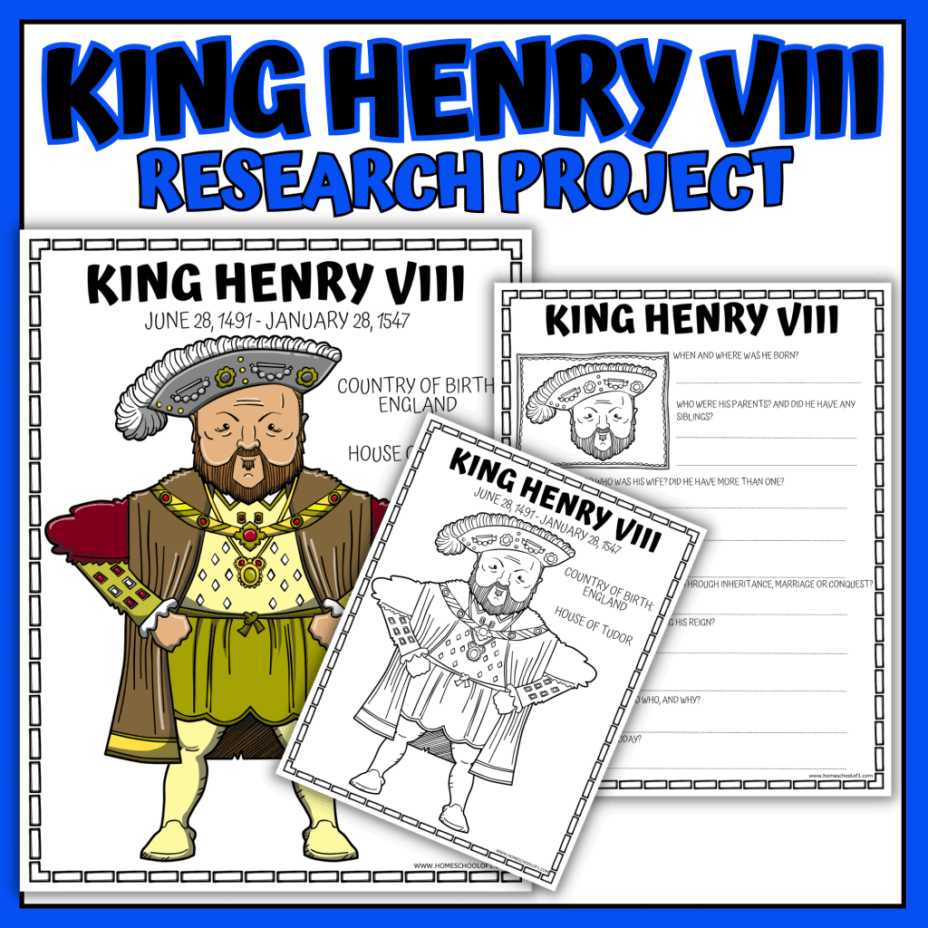 King Henry VIII Worksheet for Kids