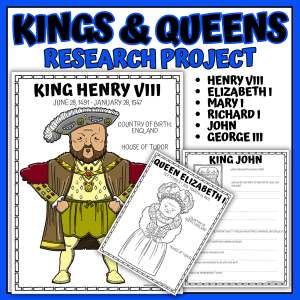 Kings and Queens of England Worksheets Bundle