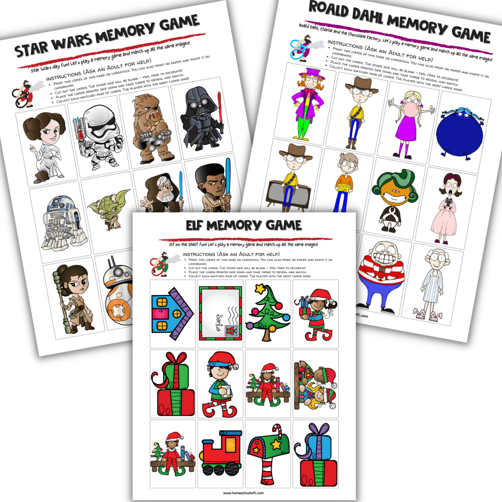 Printable Memory Games Bundle