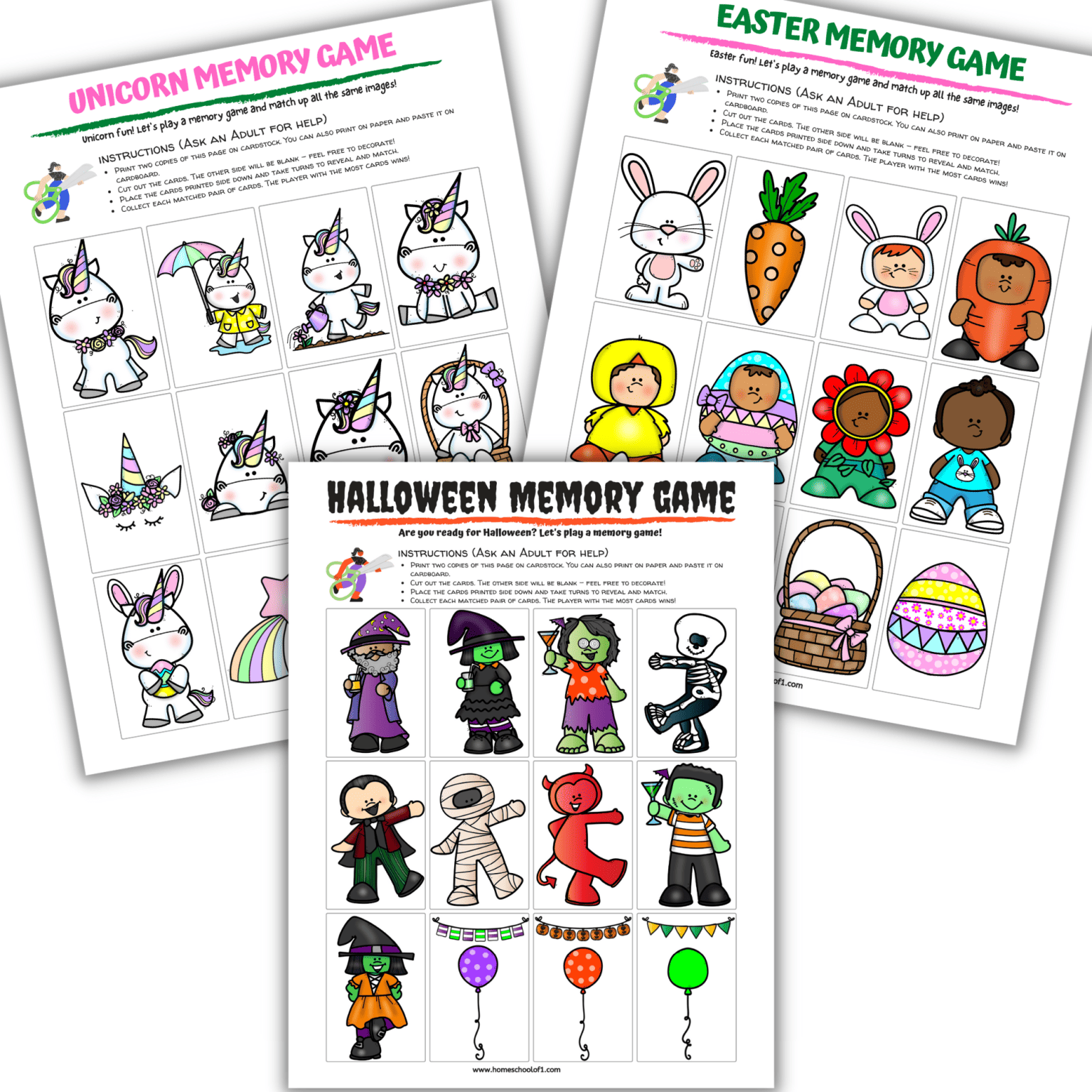 Printable Memory Games Bundle
