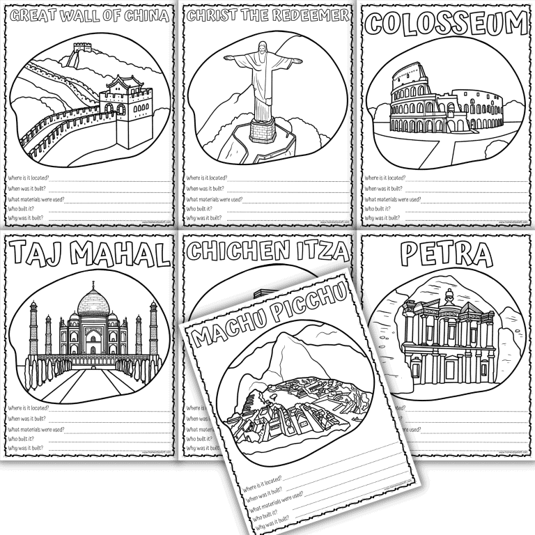 Wonders of the World Worksheets