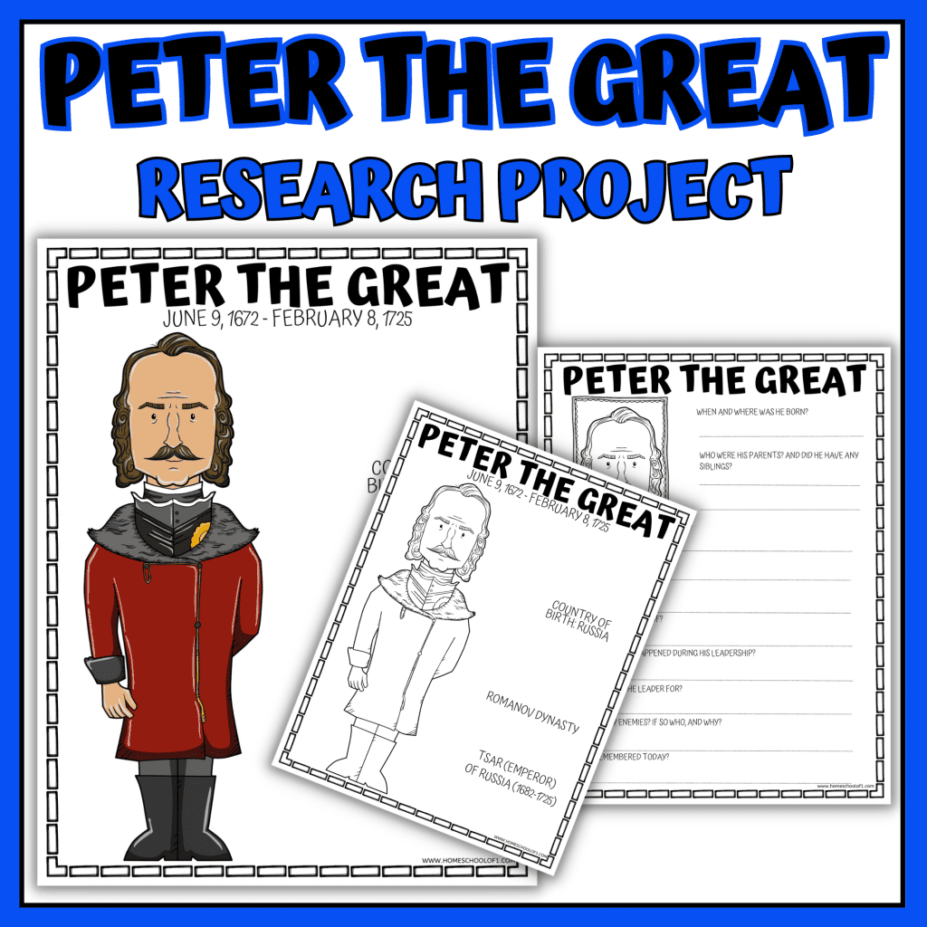 Peter the Great Worksheet for Kids