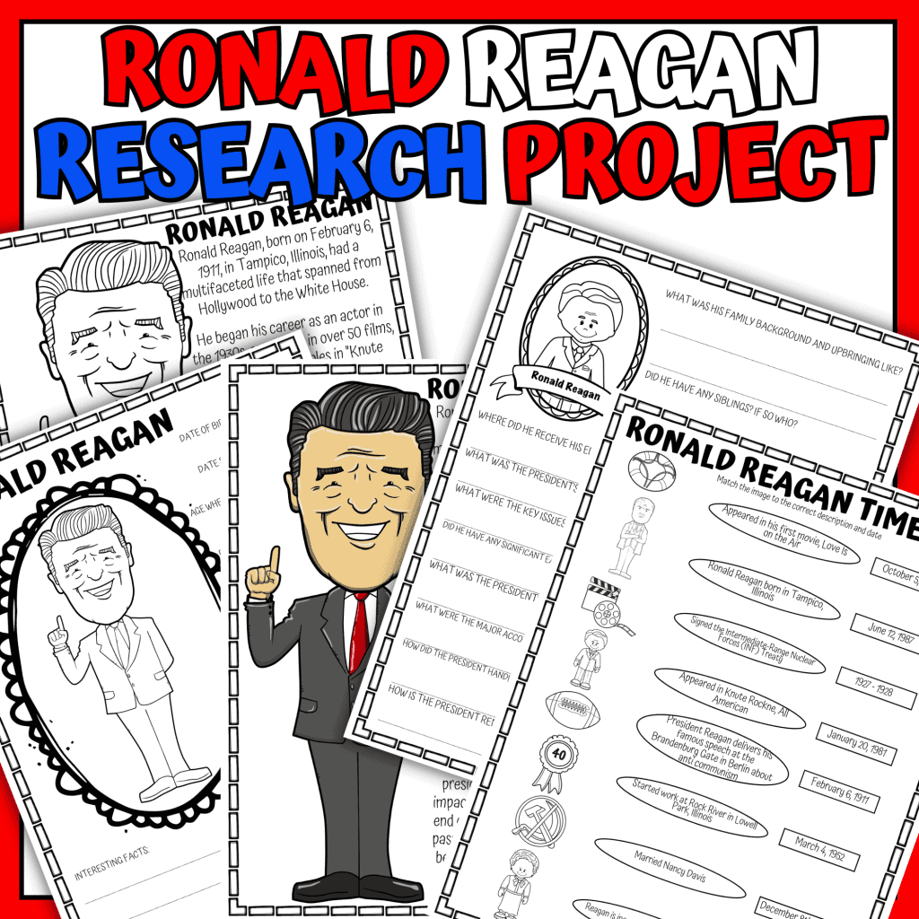 Ronald Reagan Worksheet Pack – Printable Activities for Kids