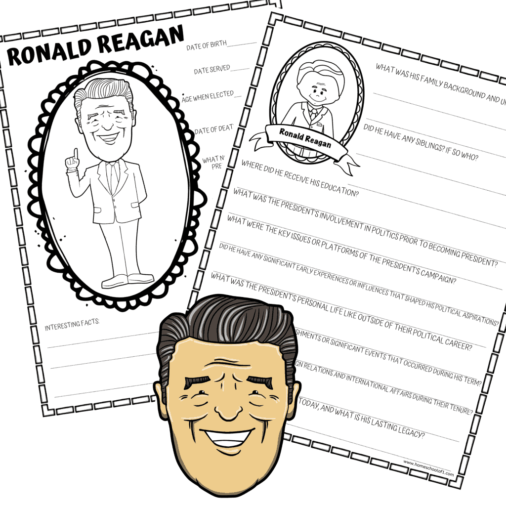 Ronald Reagan Worksheet Pack – Printable Activities for Kids