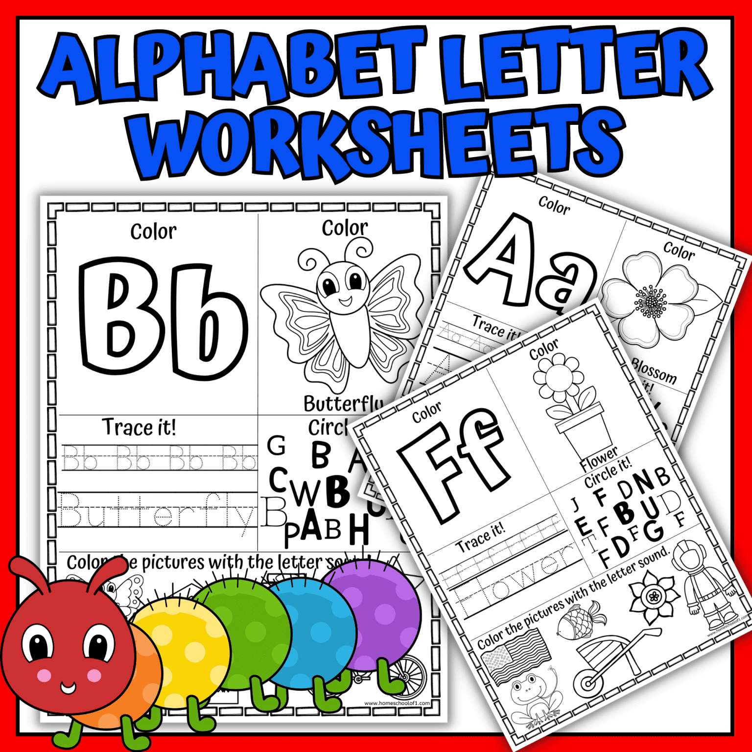 Spring Alphabet Worksheets for Preschool & Kindergarten