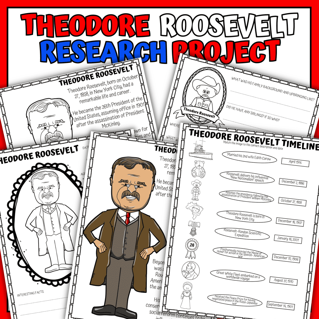Theodore Roosevelt Timeline Worksheet and Printable Unit Study