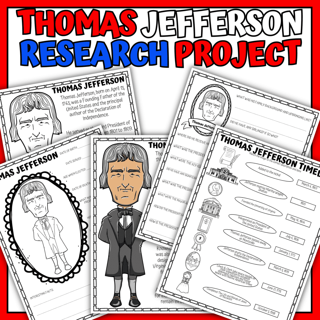 Thomas Jefferson Worksheets – Printable Unit Study for Kids