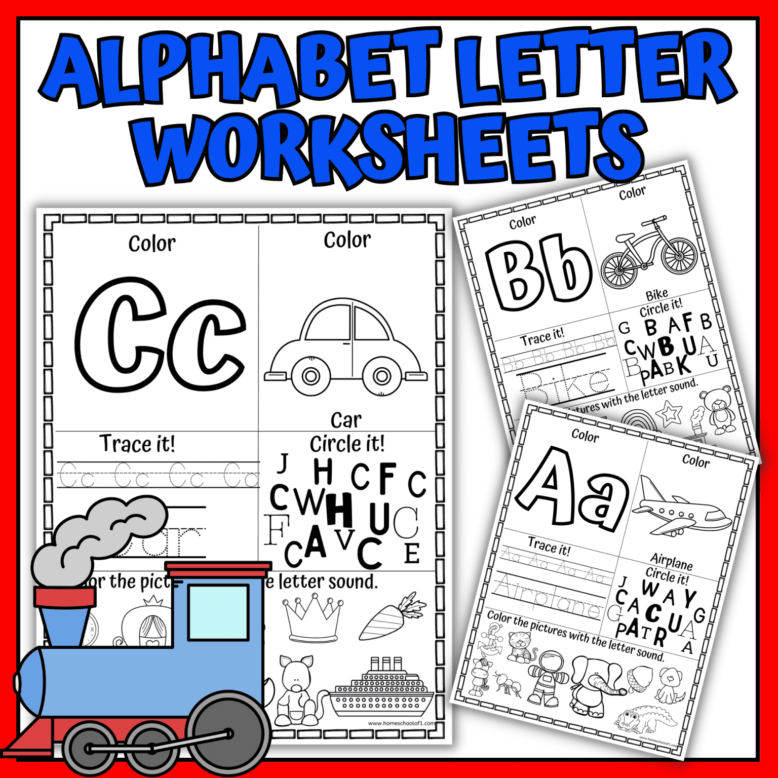 Transport Alphabet Letter Worksheets