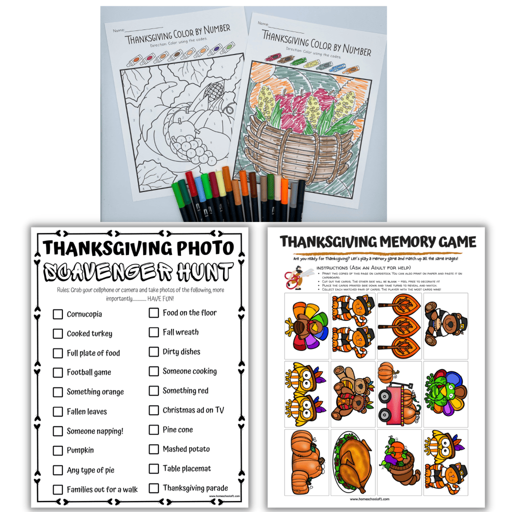 Thanksgiving Activity Kit – Printable Games, Crafts & Worksheets