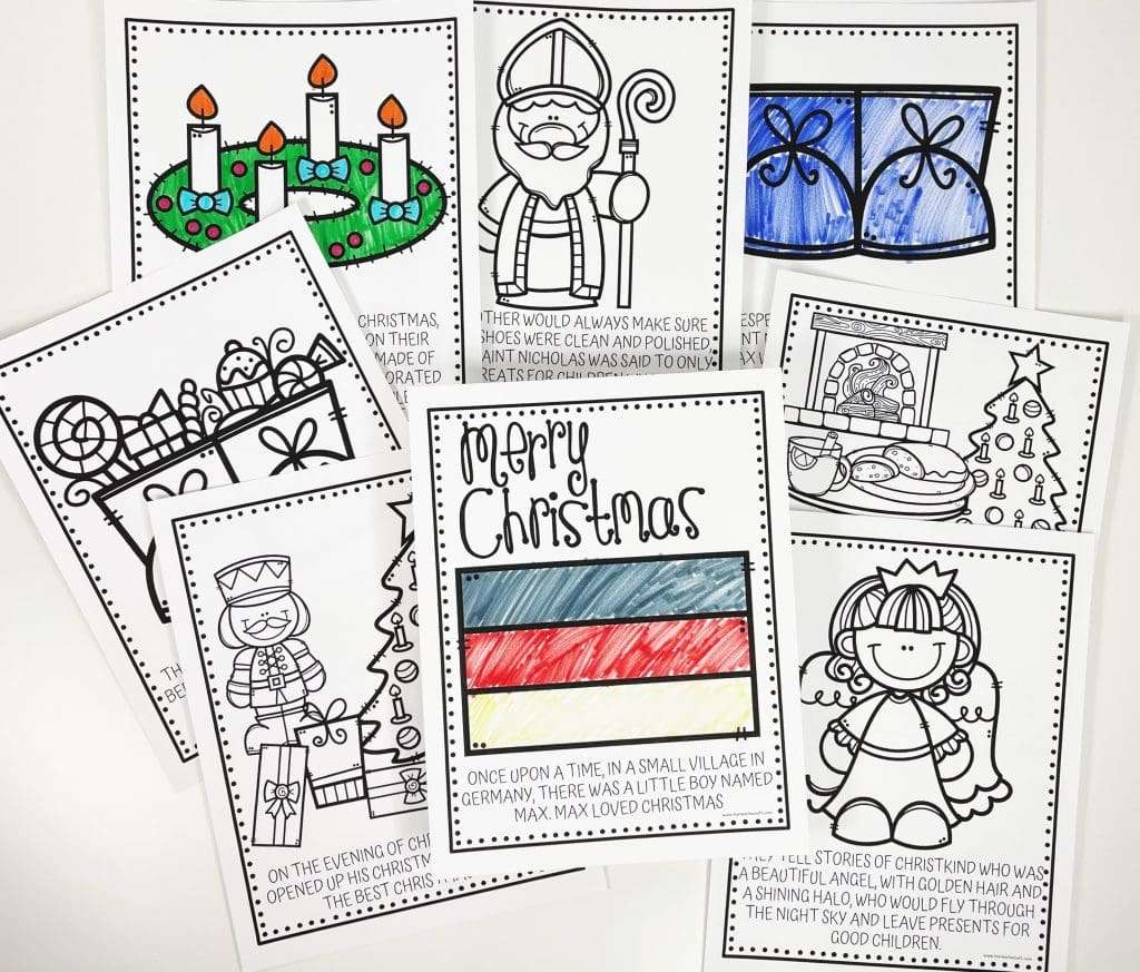 Christmas Around the World Bundle - Posters, Worksheets & Coloring