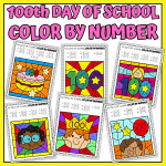 100th Day of School Color By Number Printables
