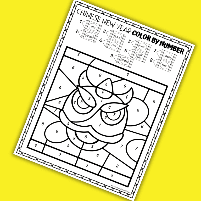 Chinese New Year Color By Number Printables